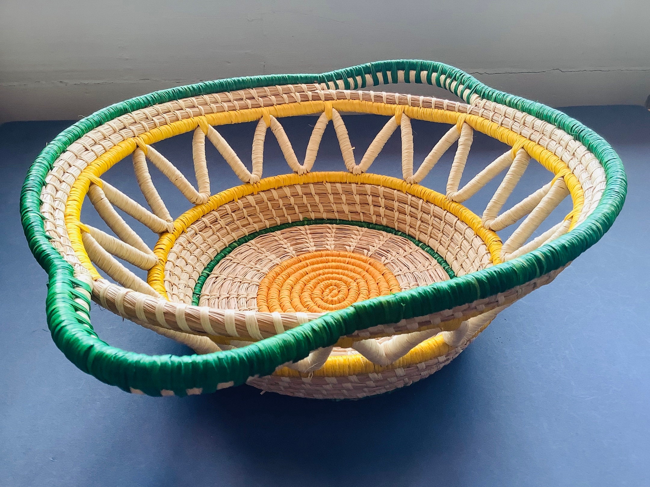 Indigenous Wicker Bowl Wicker Basket Handmade Basket Straw - Etsy
