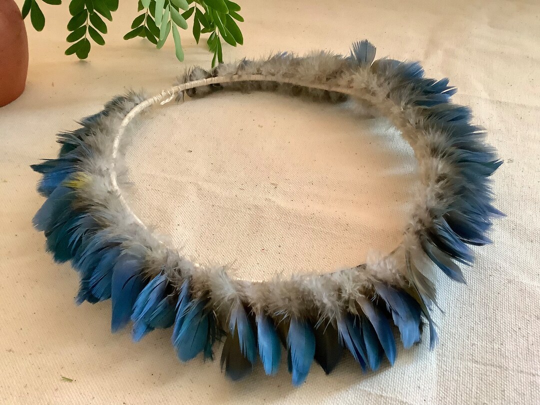 Sustainable Macaw Parrot Feathers Headband Blue Feathers Tiara - Etsy