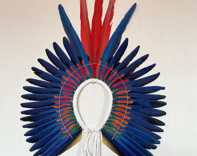 Indigenous Amazon Rainforests Real Feather Headdress Wai Wai Cacique ...