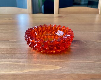 Vintage Orange Glass Ashtray - Etsy