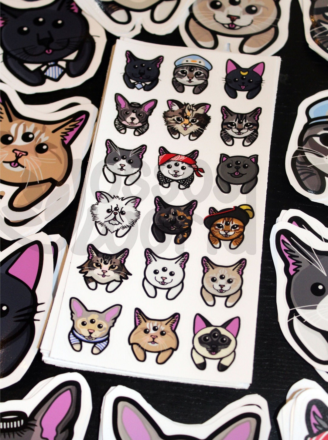 18 Mini Cat Breeds Weatherproof Sticker Sheet Cat Lovers - Etsy