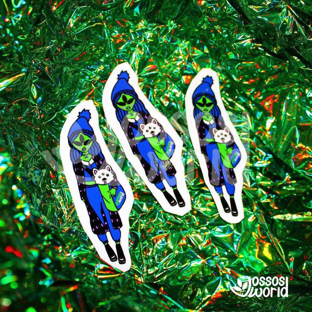 Alien & Dog Weatherproof Sticker - Etsy