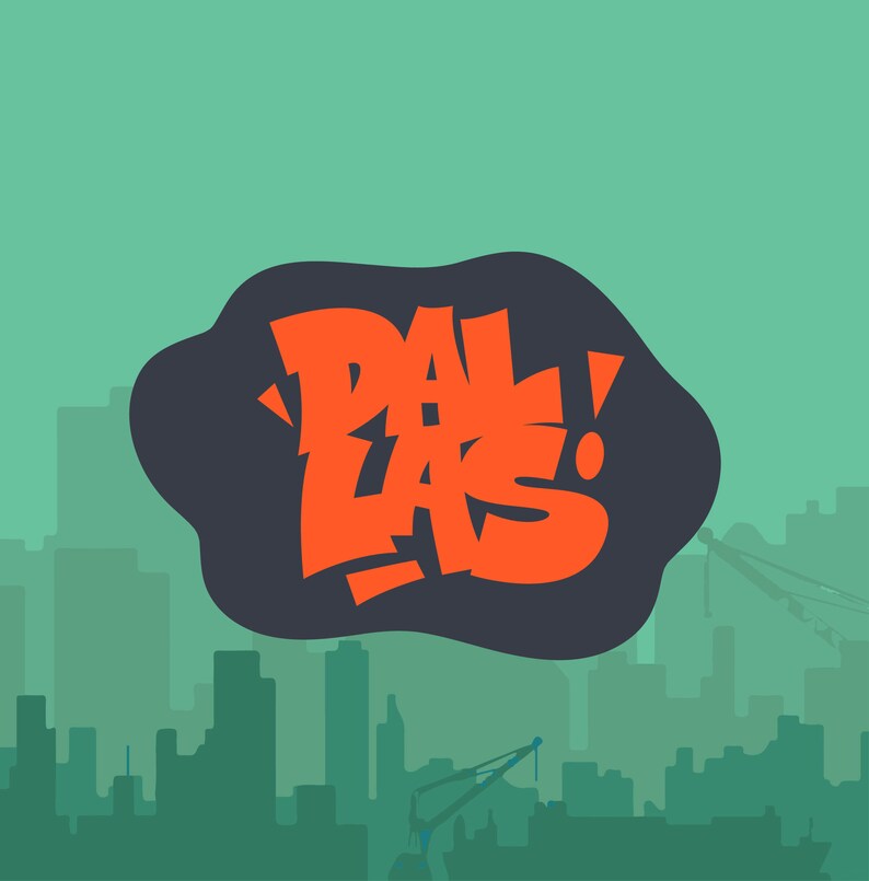 Dallas City Vector Graffiti Logo Svg - Etsy