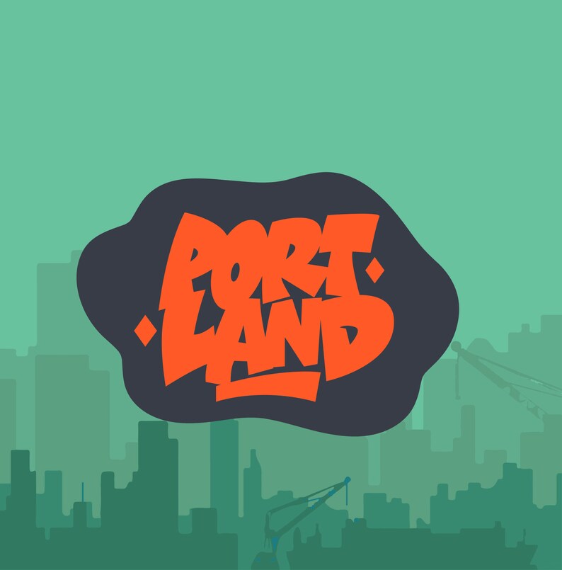 Portland City Vector Graffiti Logo Svg - Etsy