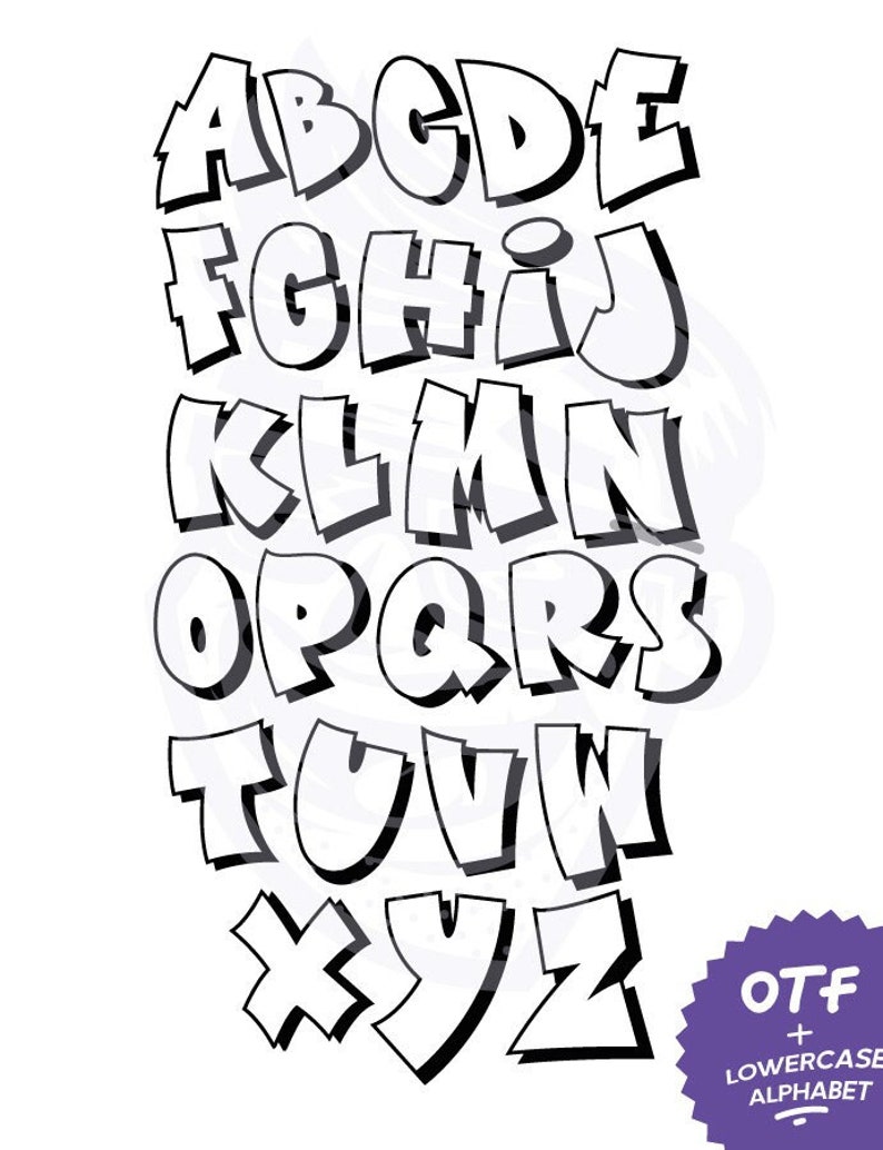 Graffiti Font Otf File Vector Svg Font Create Own Style Logo - Etsy