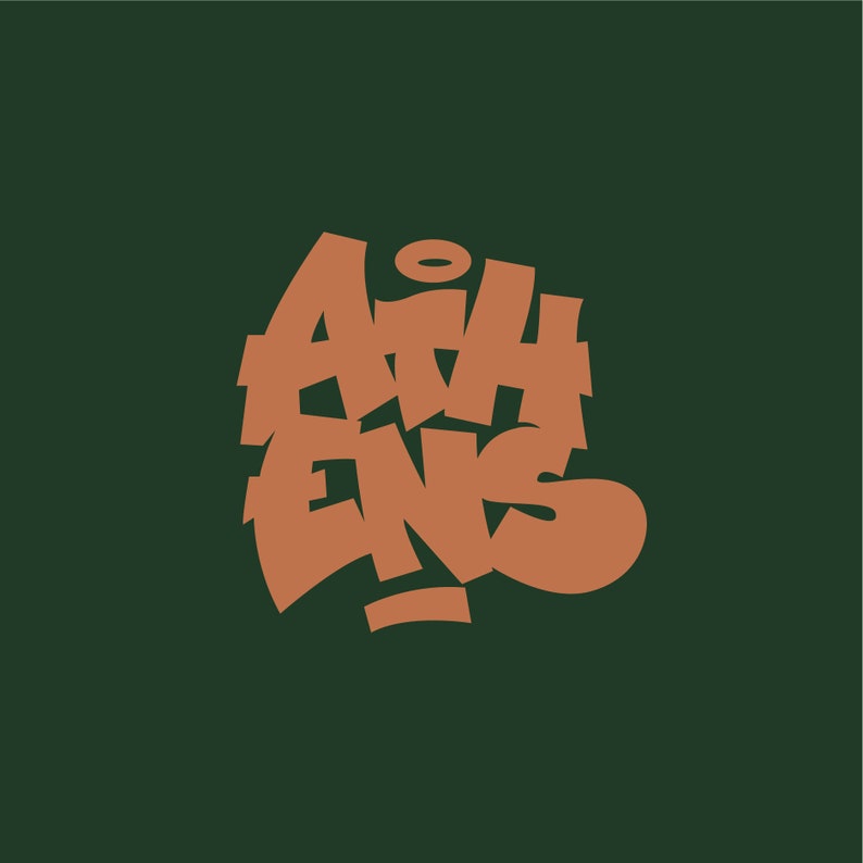 Athens Logo Graffiti Style Svg Download Vector Street Graphic Sticker ...