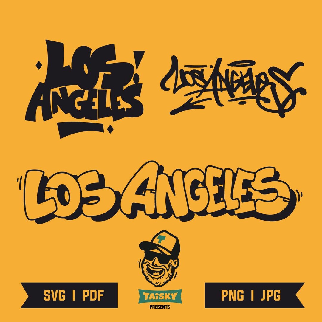 Los Angeles City 3 Vector Graffiti Logo Svg - Etsy