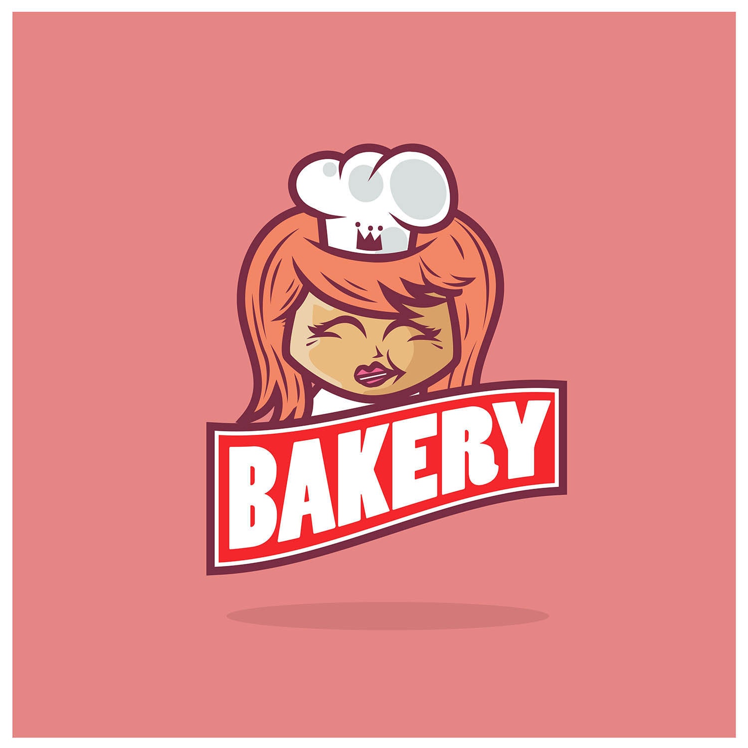 Bakery Character Logotype Cartoon Graphic for Food Business - Etsy