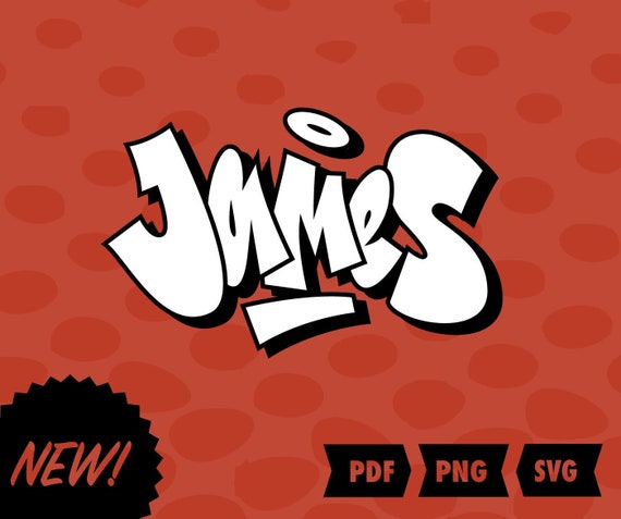 James Graffiti Style Name Vector Graphic Design Sticker - Etsy