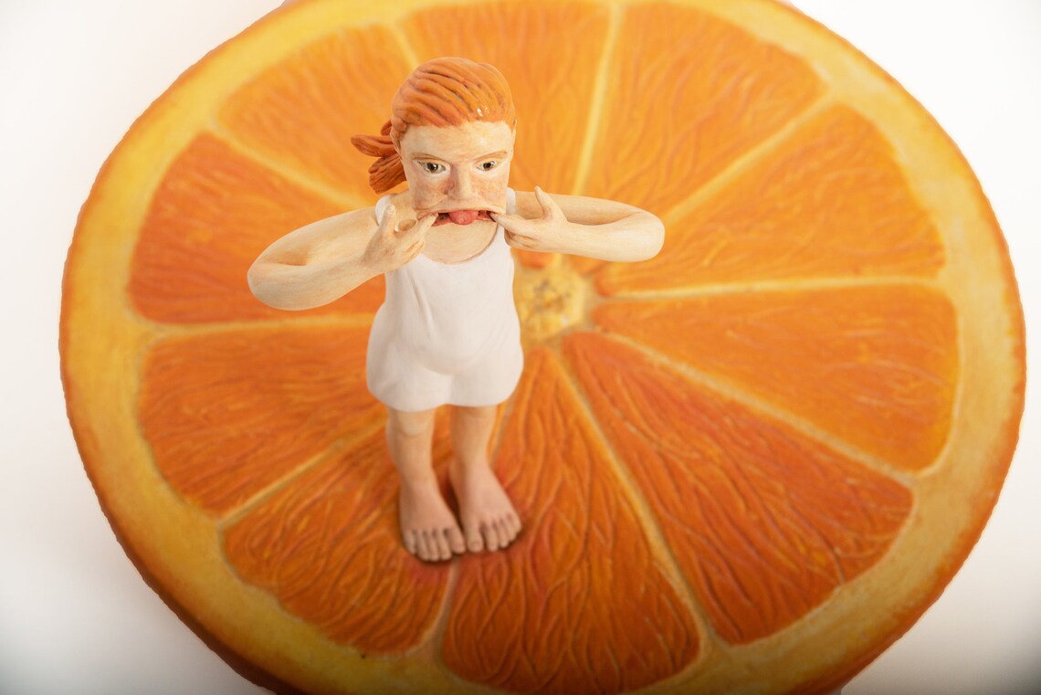 Orange Giant Half Ceramic Giant Realistic Ceramic Sculpture - Etsy