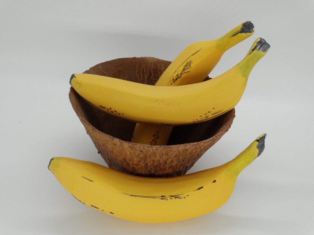 Ceramic Banana (1 Piece) Natural Size Realistic Fruit Handmade Banana ...