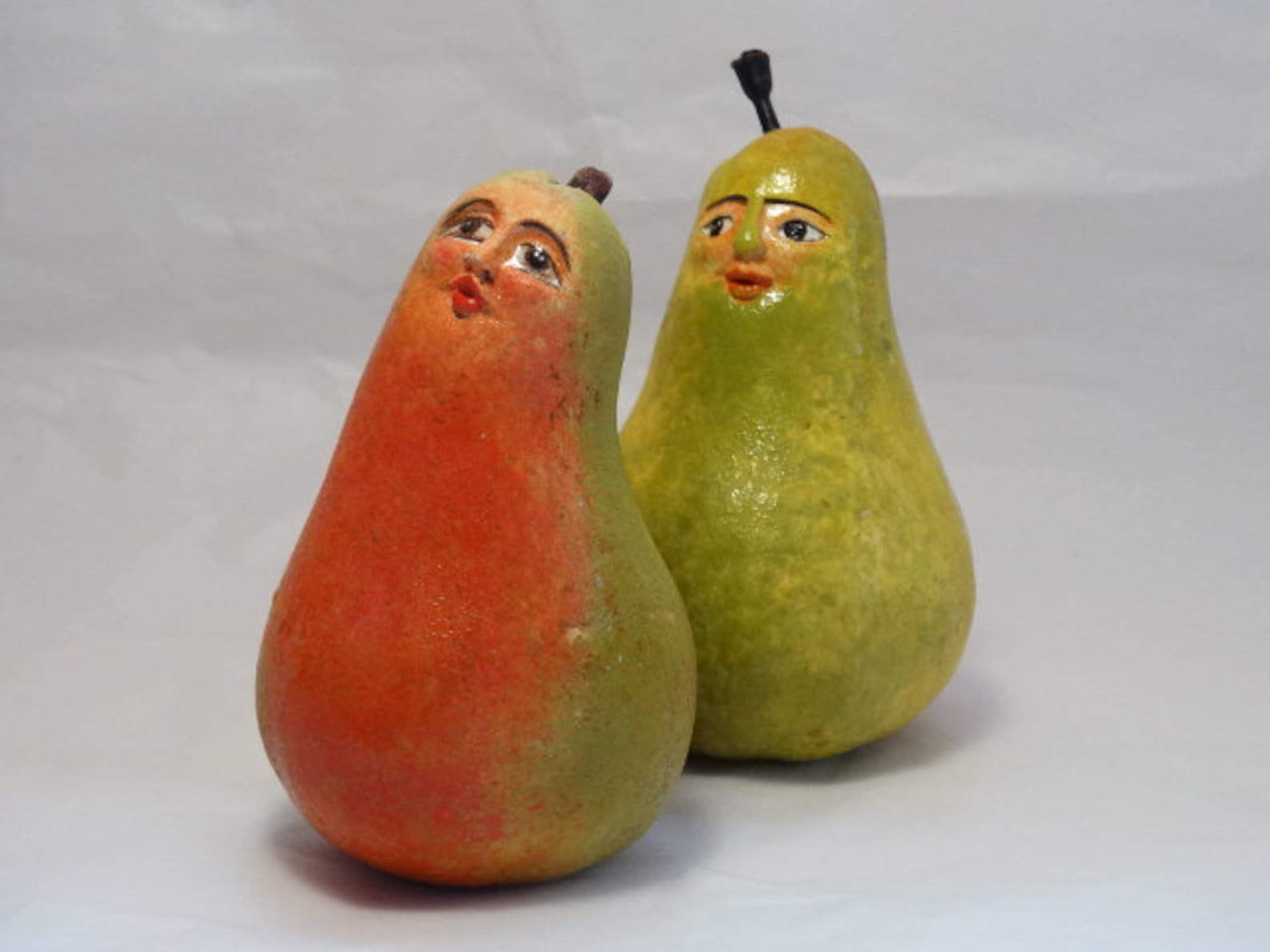 Ceramic Pear Madame Pear, Mister Pear Ceramic Pear Figurine Handmade ...