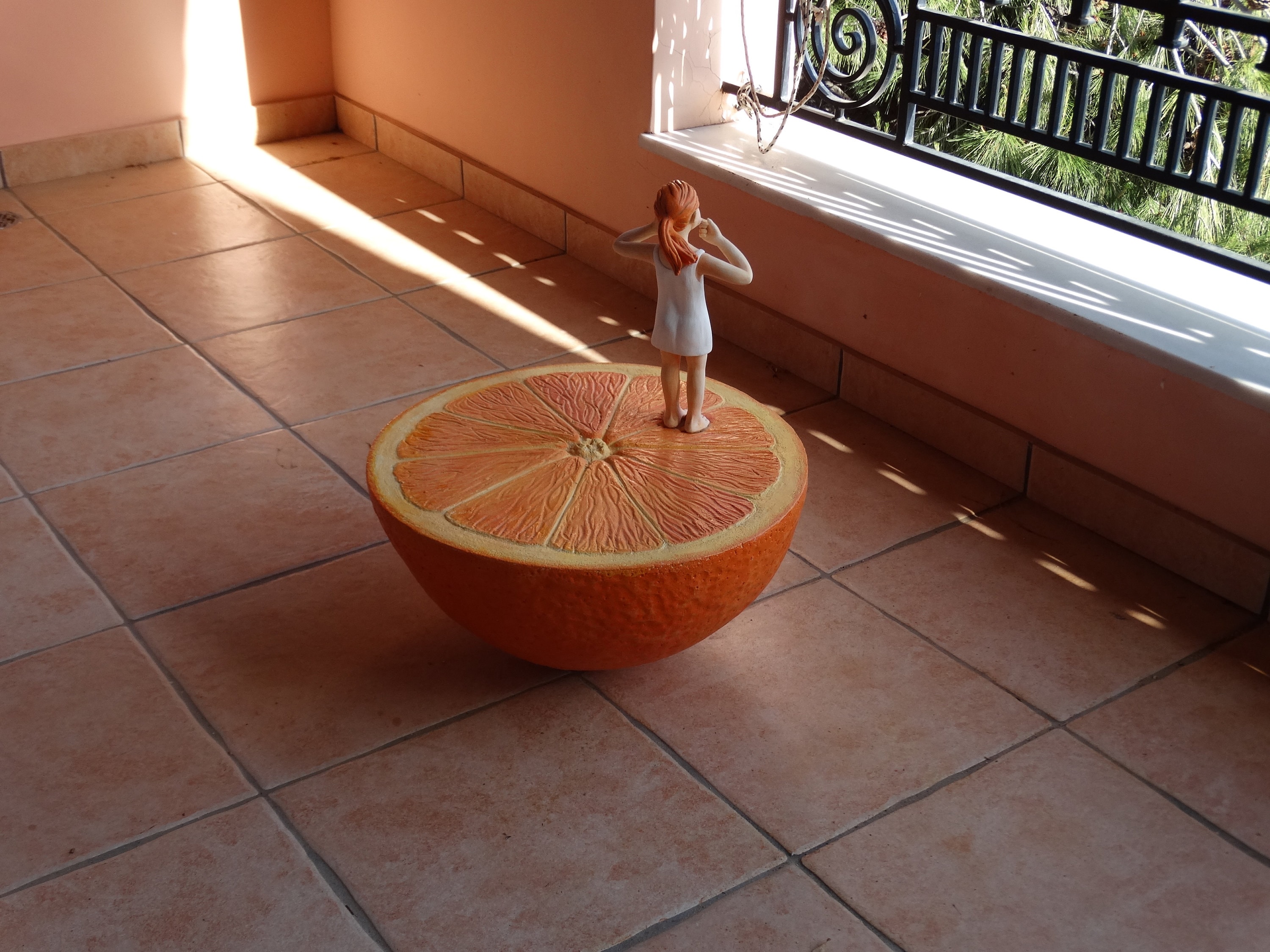 Orange Giant Half Ceramic Giant Realistic Ceramic Sculpture - Etsy