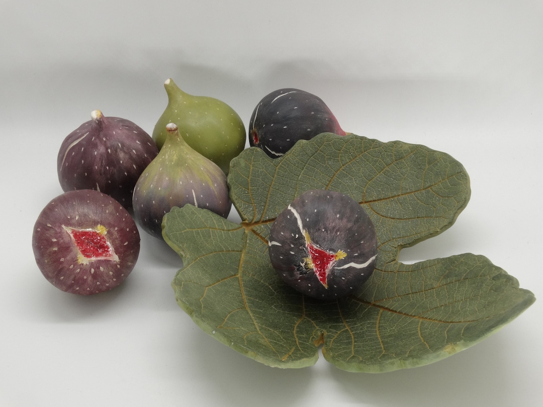 Ceramic Fig Leave Realistic Greek Summer Decoration Handmade Country ...