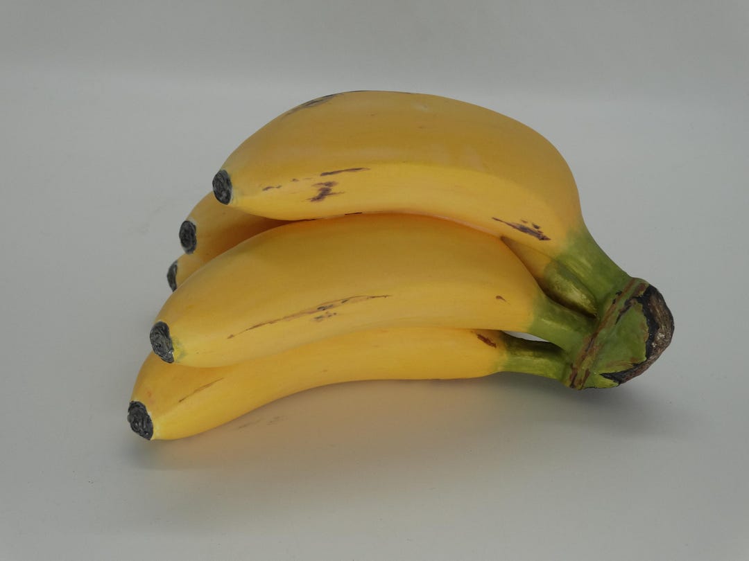 Banana Ceramic Baby Bunch -sculpture Realistic Fruit Art -set of 5 Life ...