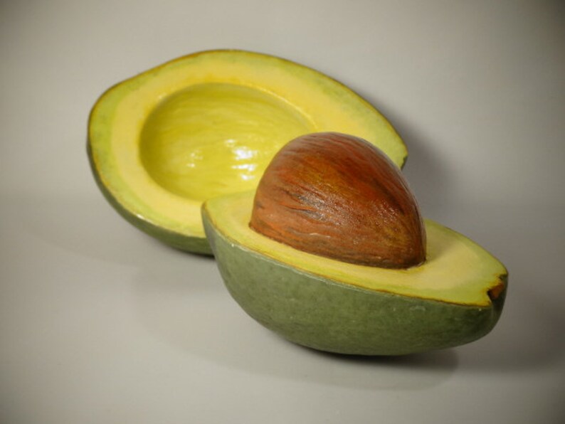 Ceramic Avocado 2 Half Pieces Natural Size | Etsy