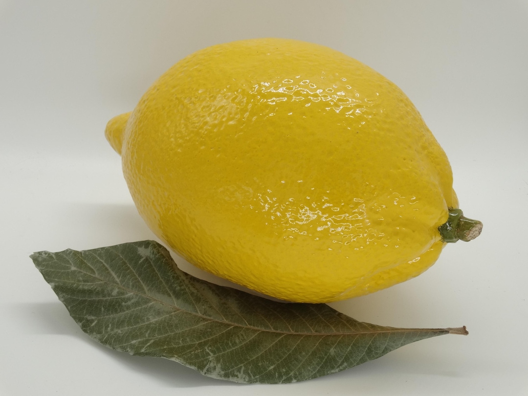 Handmade Ceramic Lemon Sculpture – Realistic Yellow Fruit Decor (10 ...