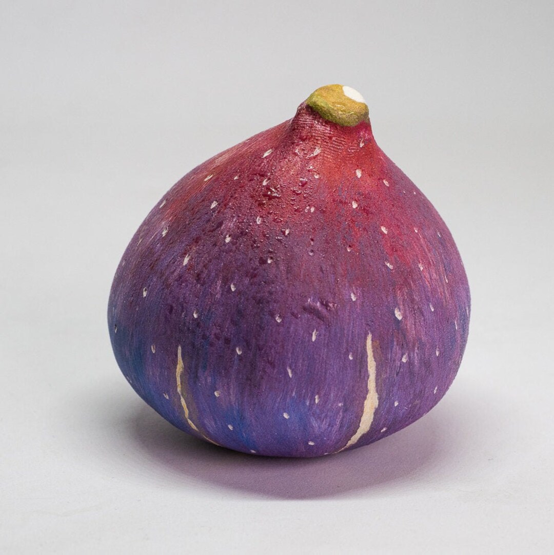 Ceramic Fig Purple Handmade Realistic (1 Pc) Natural Size, Kitchen ...
