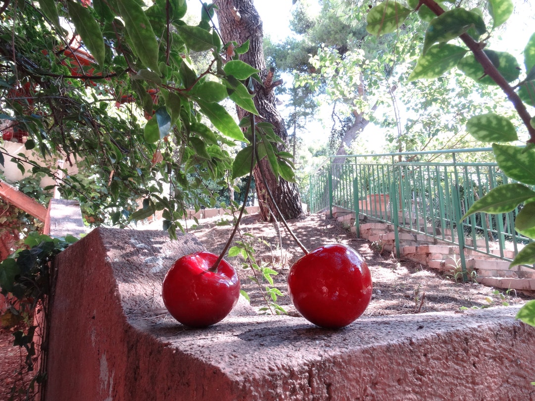 Ceramic Big Tweens Cheeries Ceramic Large Cherries Handmade - Etsy UK