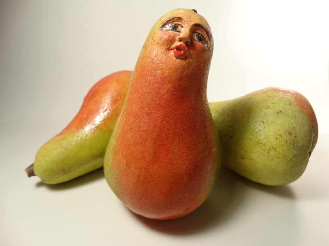 Ceramic Pear Madame Pear, Mister Pear Ceramic Pear Figurine Handmade ...