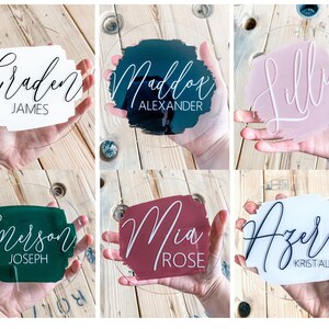 Acrylic Birth Announcement Sign | Baby's Name | Plexiglass Acrylic Disk ...