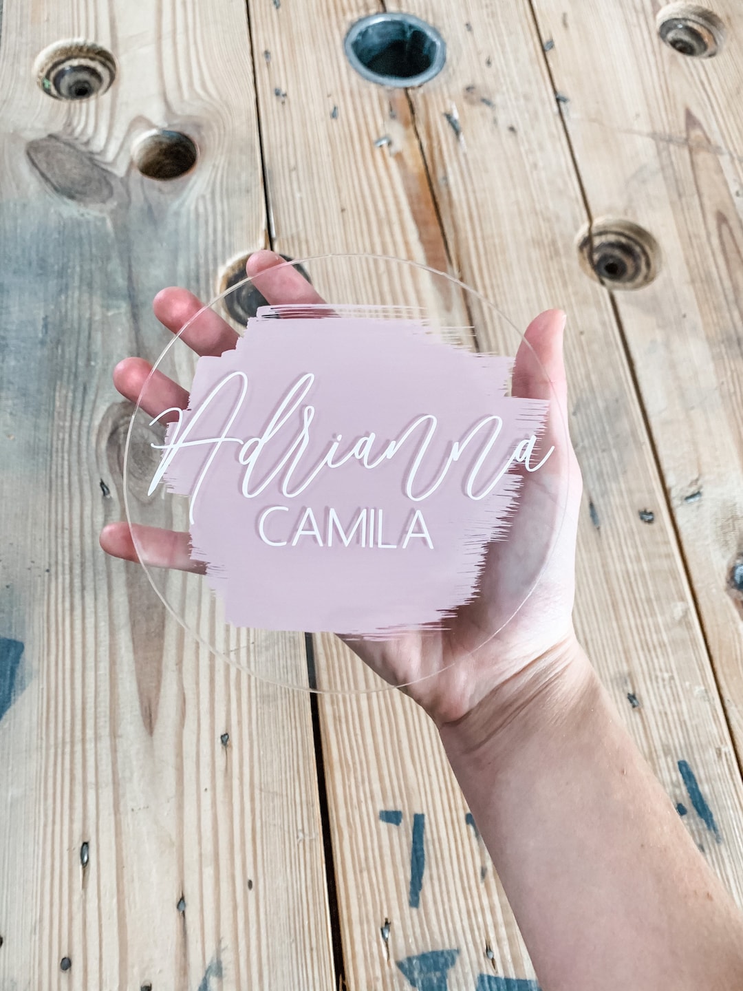 Acrylic Birth Announcement Sign | Baby's Name | Plexiglass Acrylic Disk ...