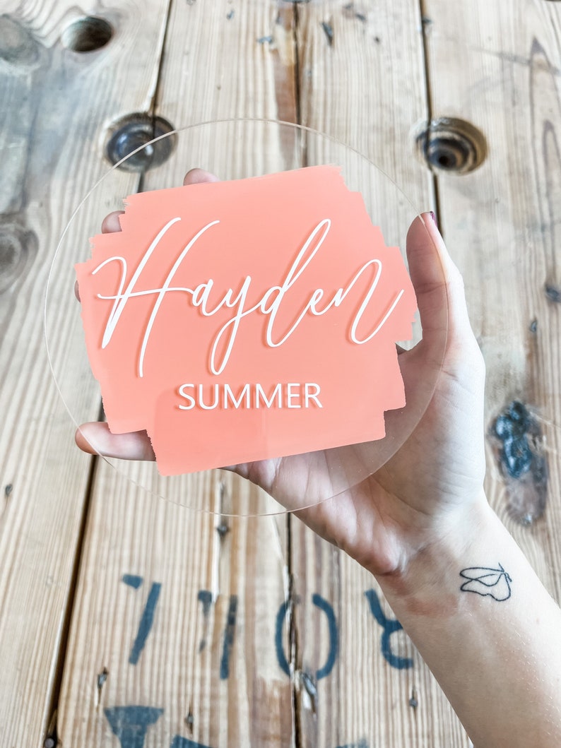 Acrylic Birth Announcement Sign Baby's Name Plexiglass - Etsy