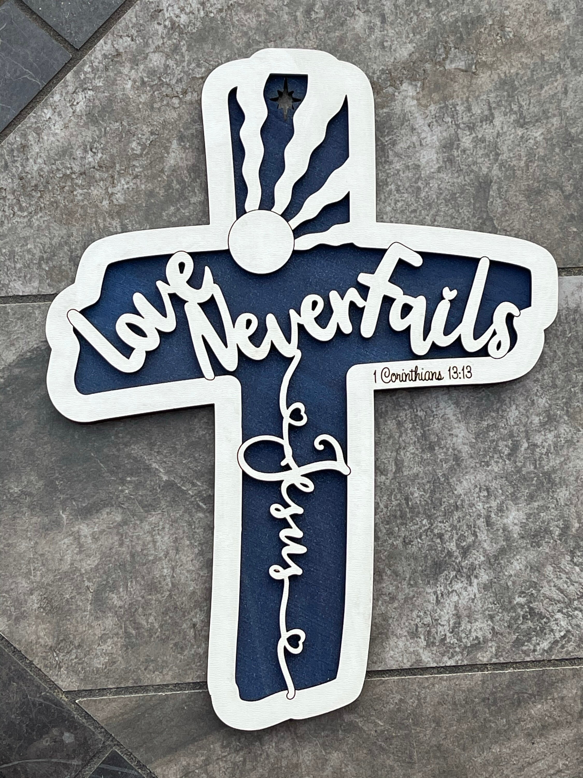 Love Cross Digital Download 10" Tall Cross With Love Never Fails SVG ...