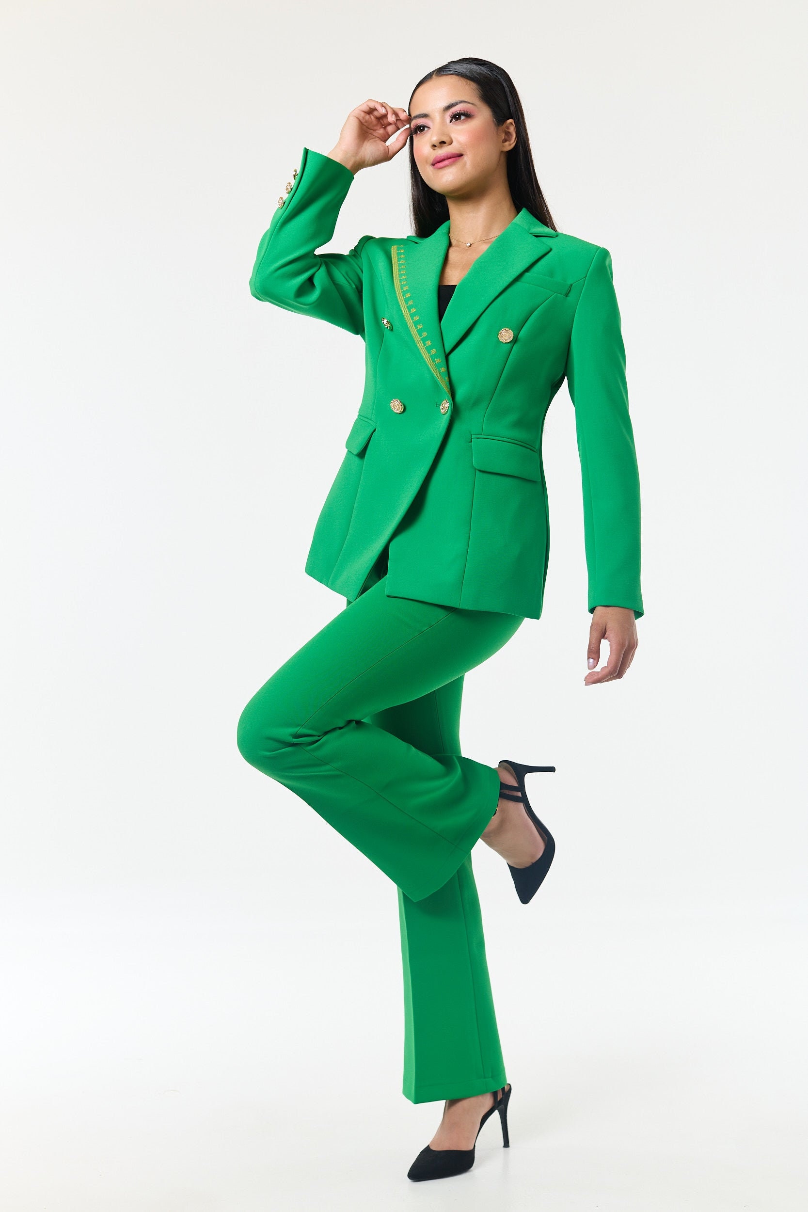 Green 2-piece Trouser Suit - Etsy