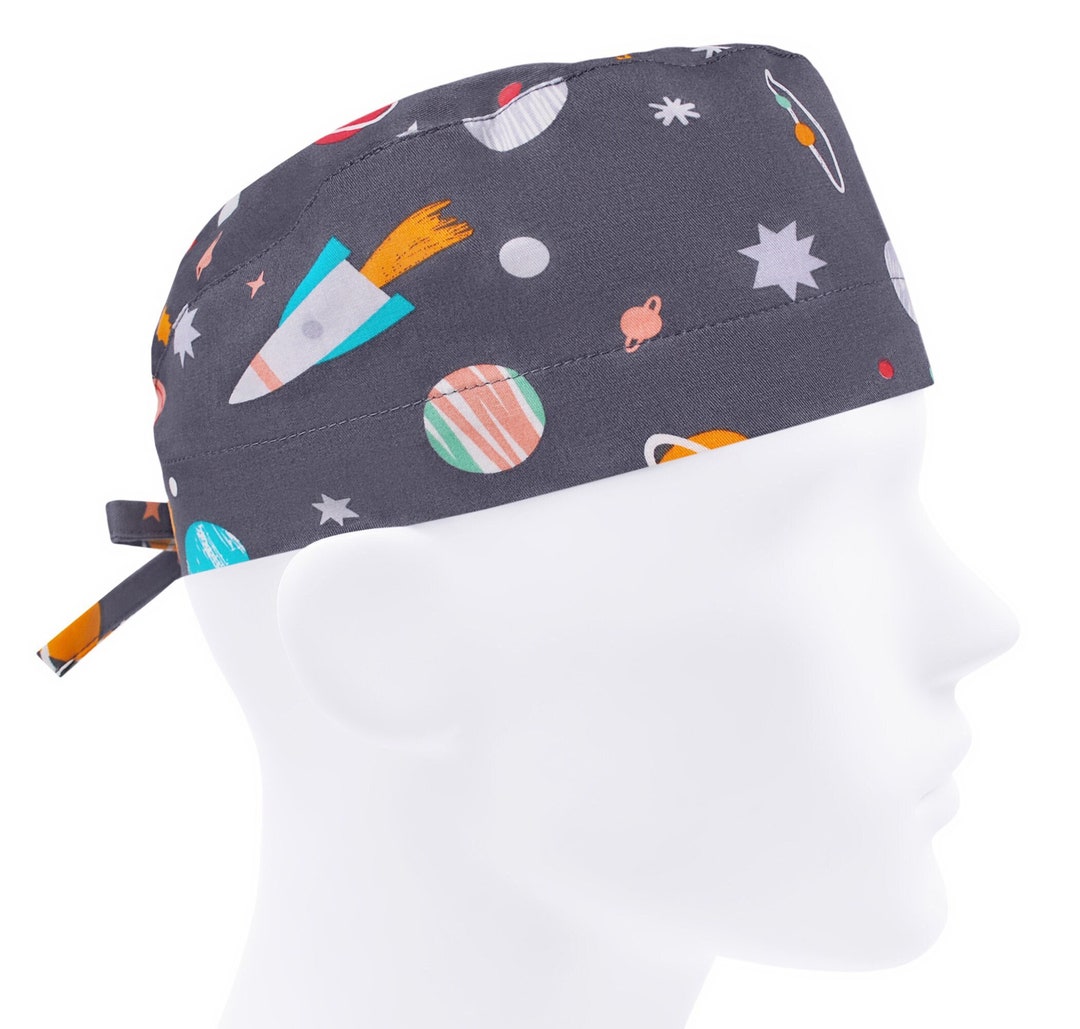 Scrub Caps for Men, Scrub Hats Rocket, Surgical Hat Stars, Nurse Cap ...