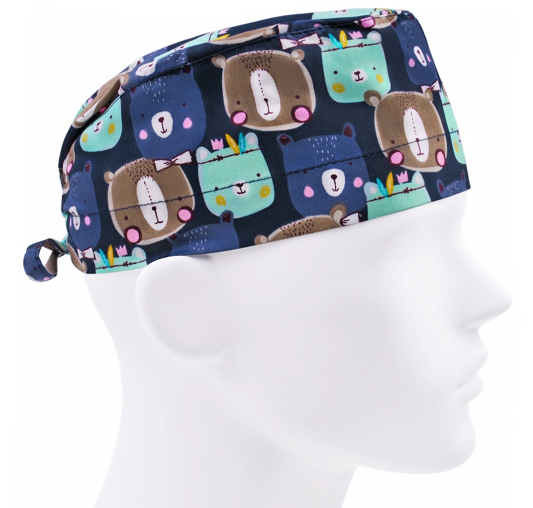 Scrub Cap Men, Surgical Hat, Nurse Cap, Scrub Hats, Teddy Bear Blue - Etsy