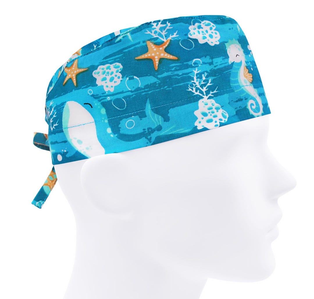Surgical Cap Men, Scrub Caps, Scrub Hats Sea, Surgery Hat Ocean ...