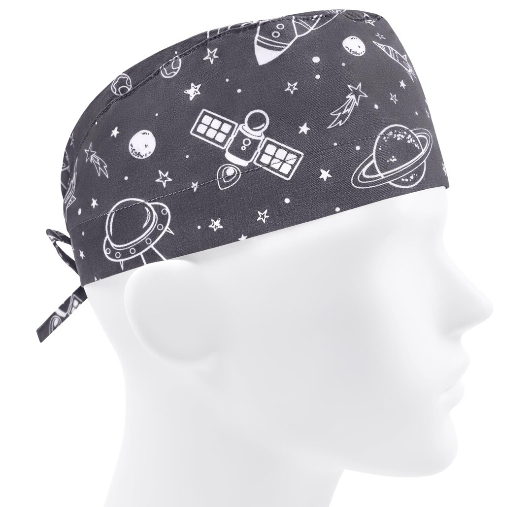 Scrub Caps Men, Surgical Cap Space, Scrub Hats Planet, Nurse Hat Gray ...