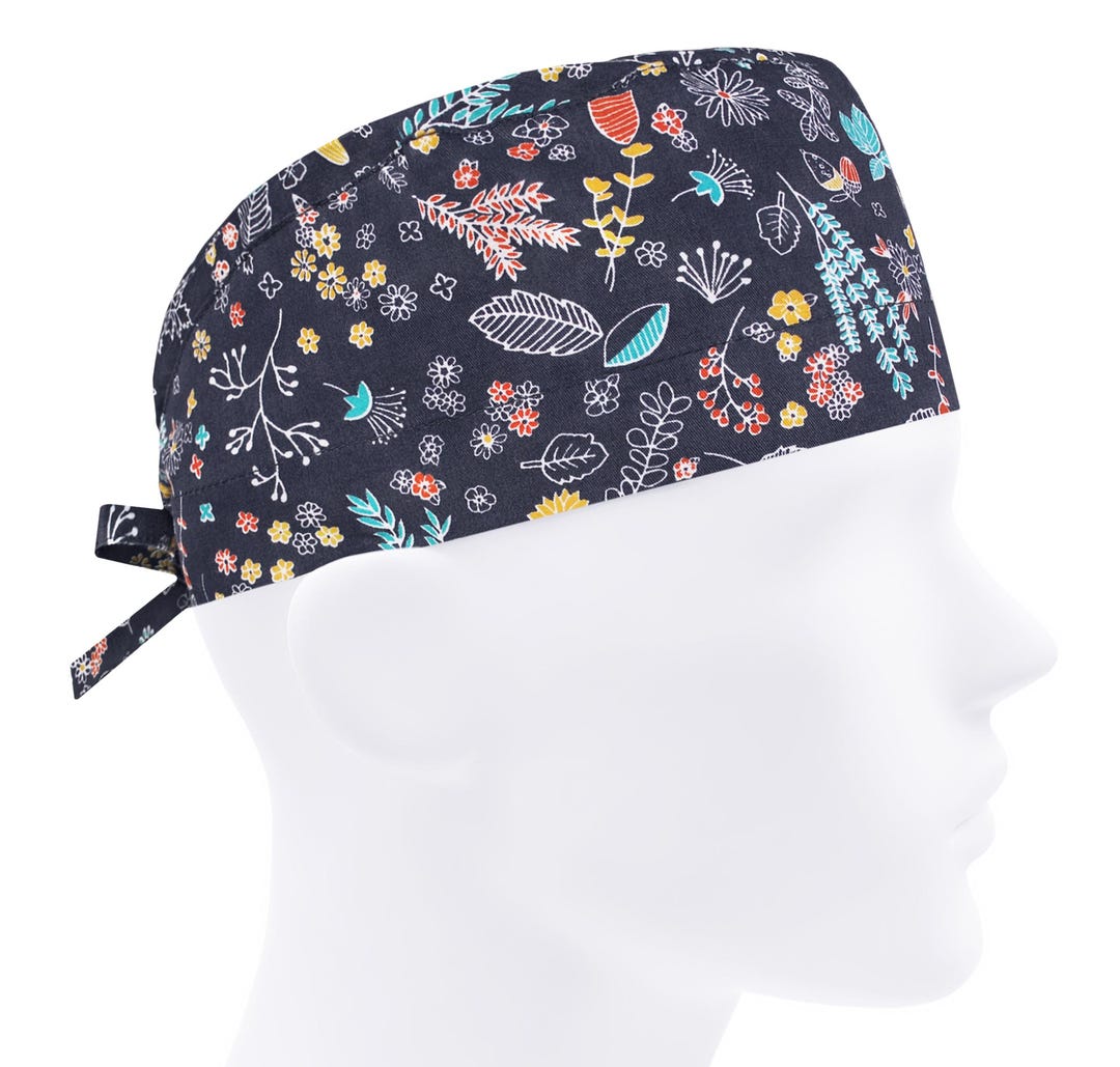 Surgical Cap Men, Scrub Caps, Scrub Hats Flowers, Surgery Hat Leaves ...