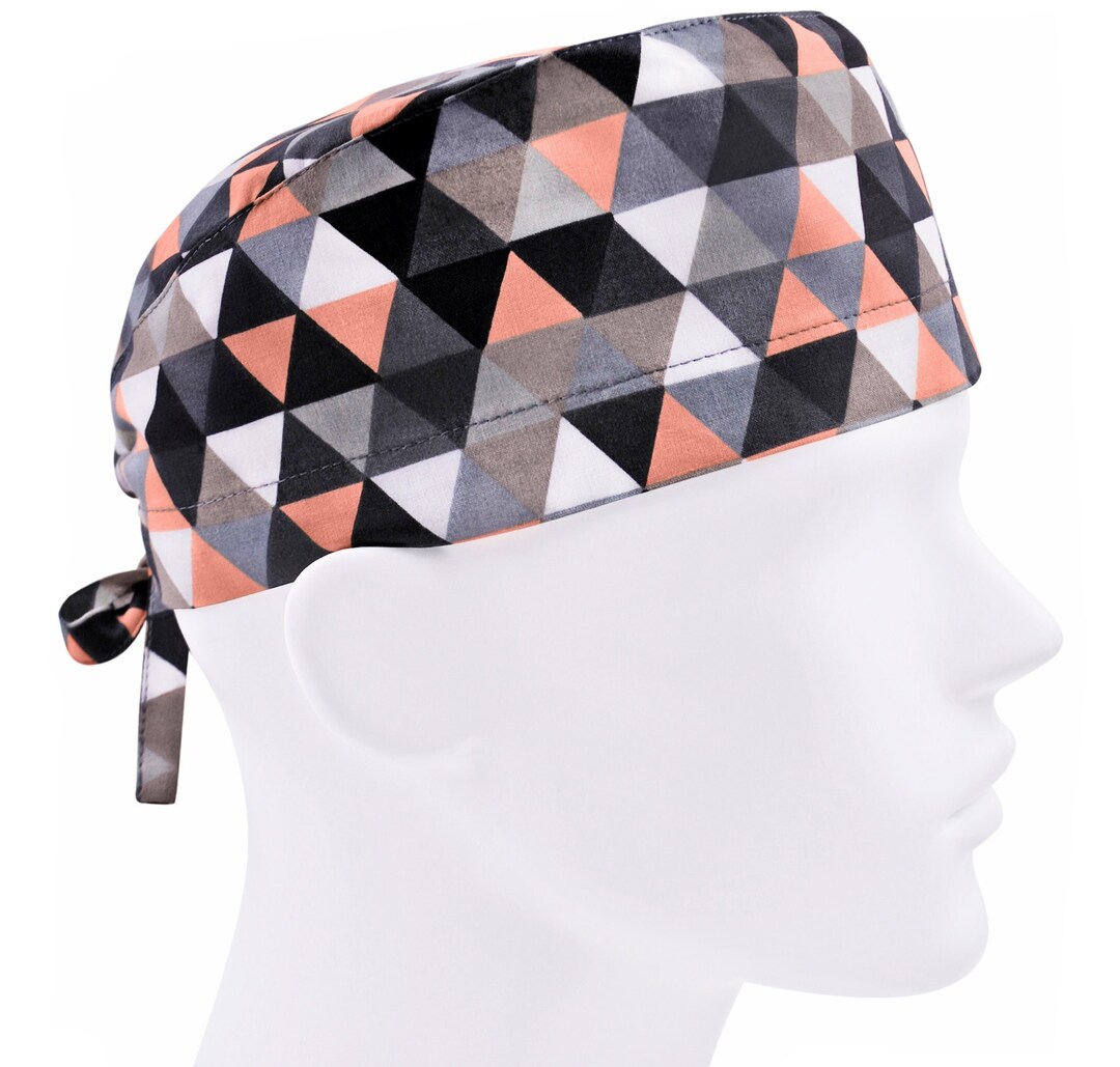 Surgical Cap Men, Scrub Caps, Scrub Hats, Surgery Hat, Geometry Black ...