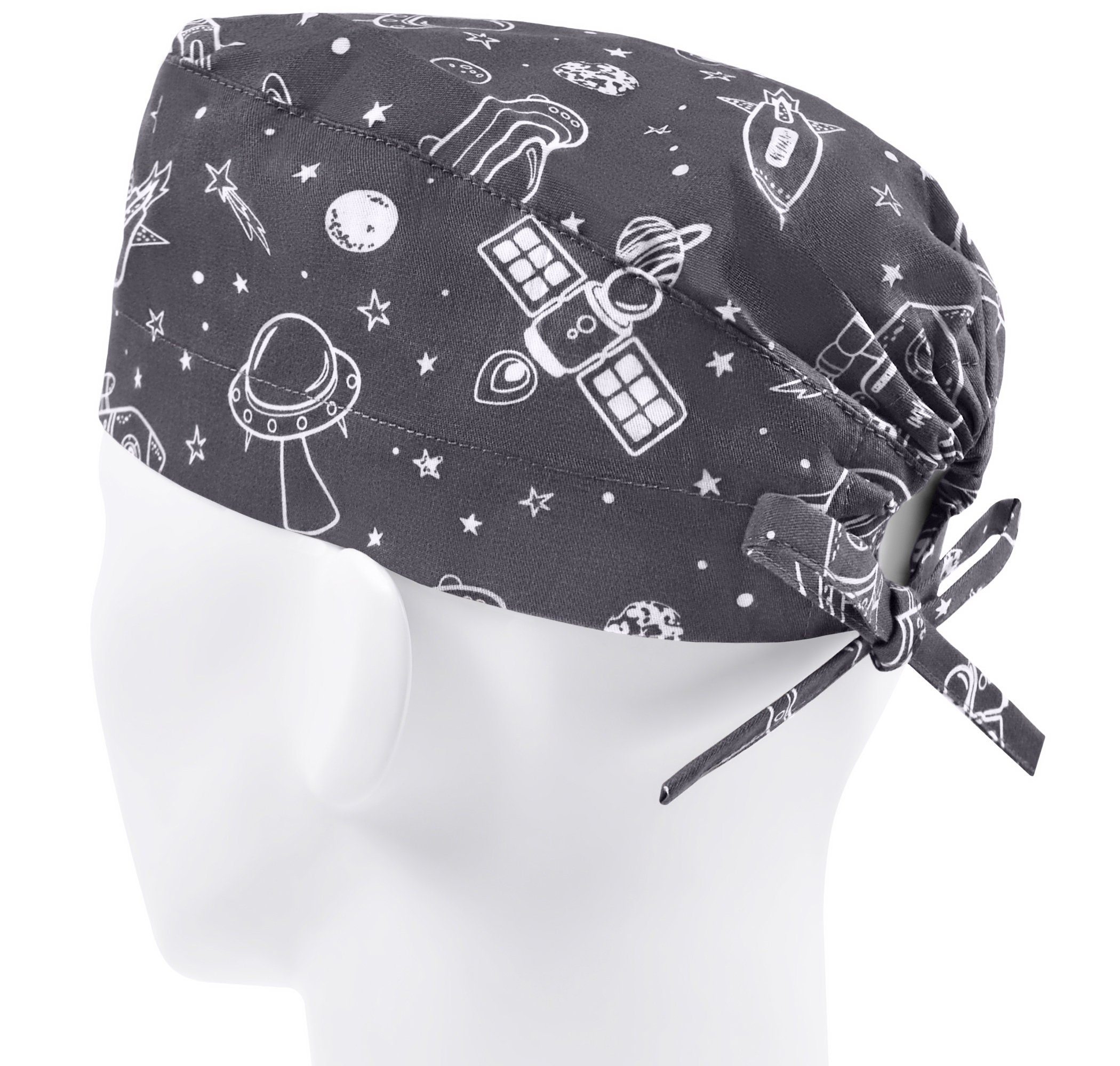 Scrub Caps Men, Surgical Cap Space, Scrub Hats Planet, Nurse Hat Gray ...
