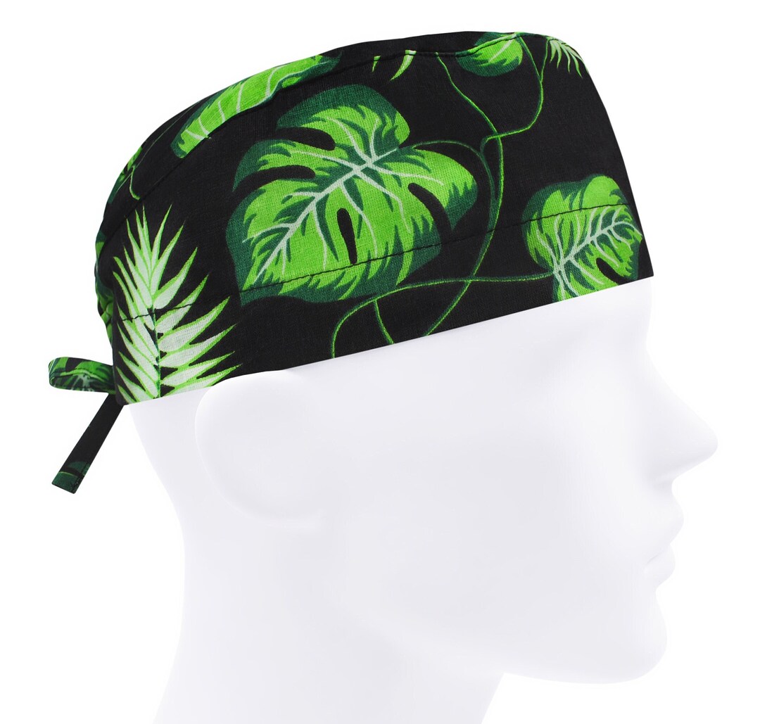 Scrub Caps Men, Surgical Cap, Scrub Hats for Men, Nurse Hat Monstera ...
