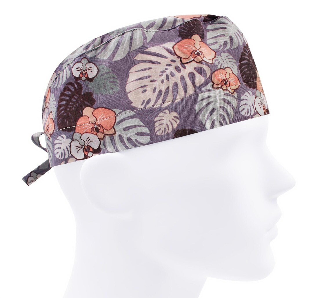 Scrub Caps Men, Surgical Cap, Scrub Hats for Men, Nurse Hat Monstera ...
