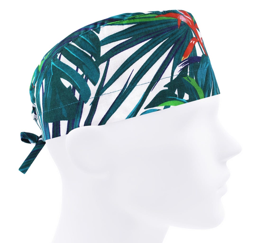 Mens Scrub Caps, Surgical Cap Man, Nurse Cap Palm Leaf, Scrub Hats ...