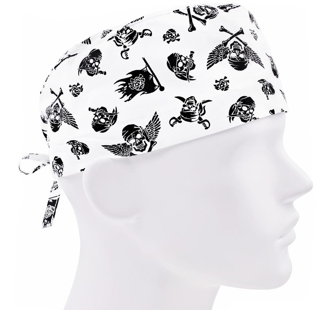 Scrub Cap Men, Surgical Hat, Nurse Cap, Scrub Hats, Pirate White - Etsy