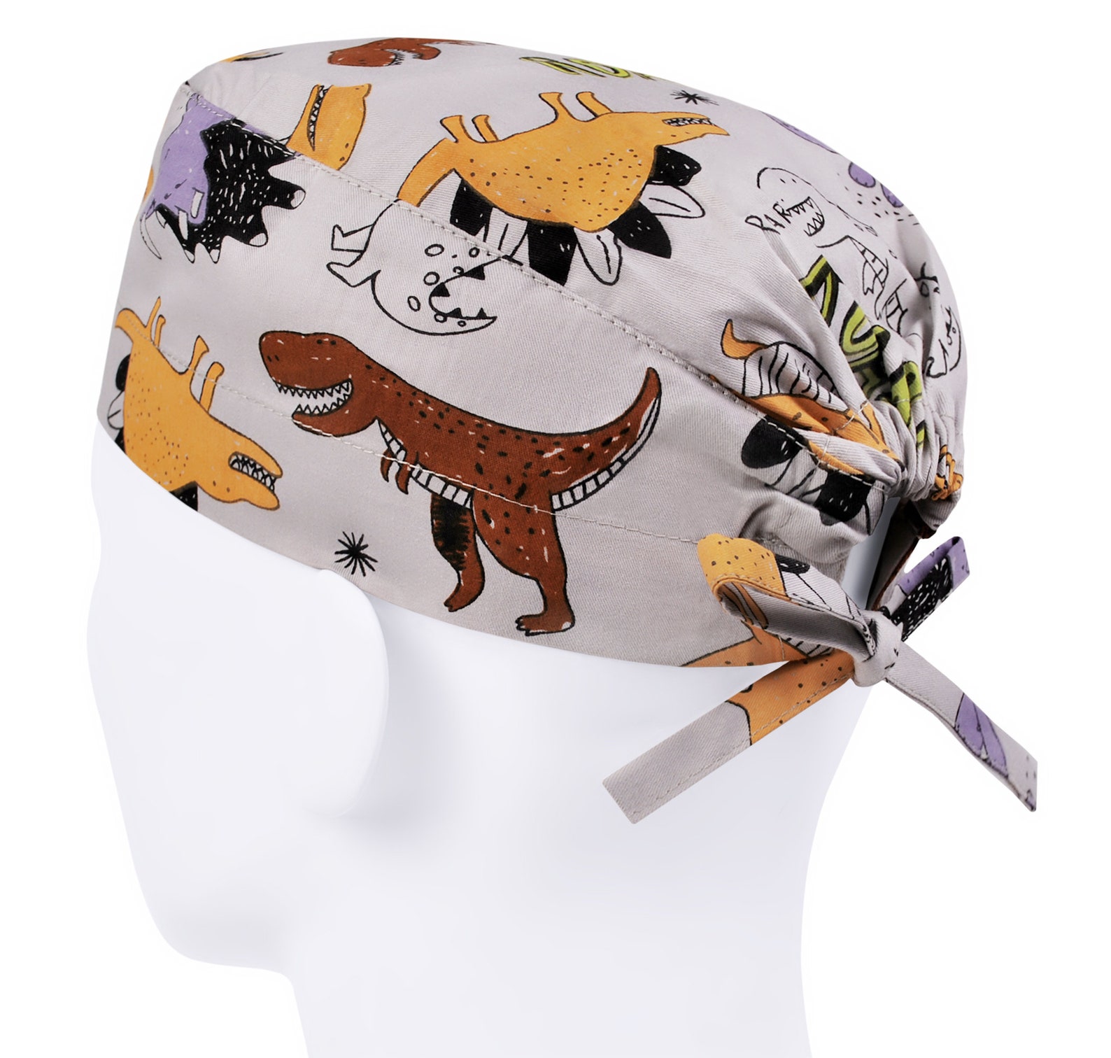 Scrub Cap Men, Surgical Hat, Nurse Cap, Scrub Hats Dino, Dinosaur Scrub ...