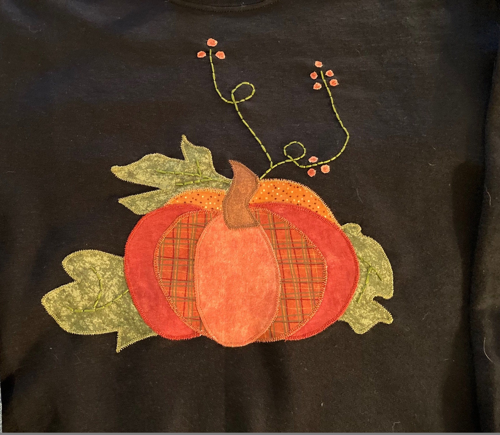 Fall Appliqued Sweatshirt of a Pumpkin With Bittersweet - Etsy