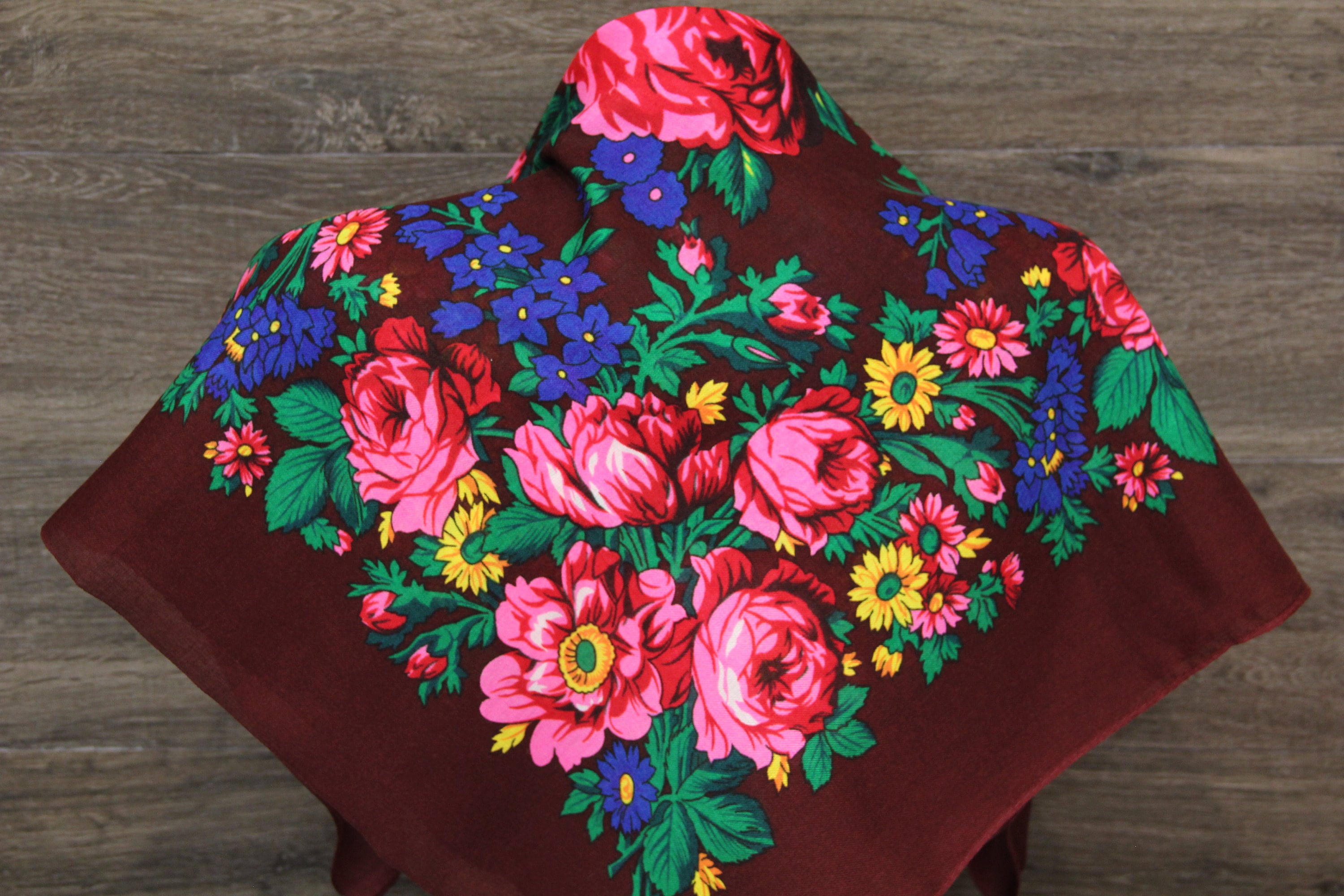 Ukrainianscarf Slavic Babushka Floral Scarf Ethnic Folk Shawl Modern ...