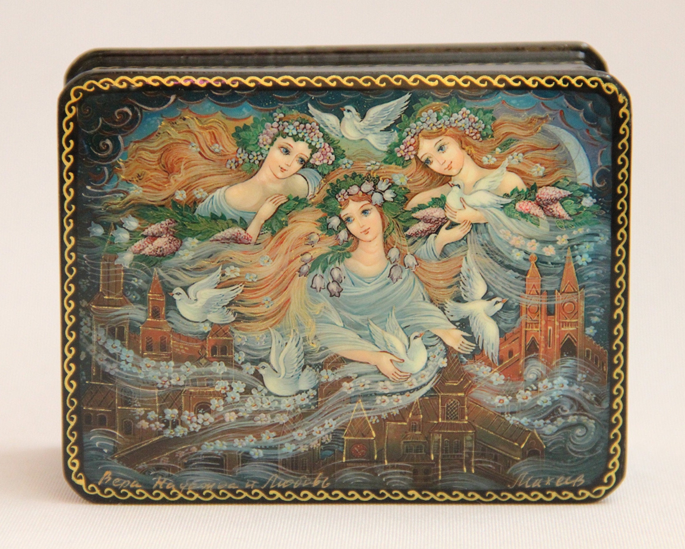 Ukrainian Lacquer Box Palekh Art Painting School Fairy Tale - Etsy