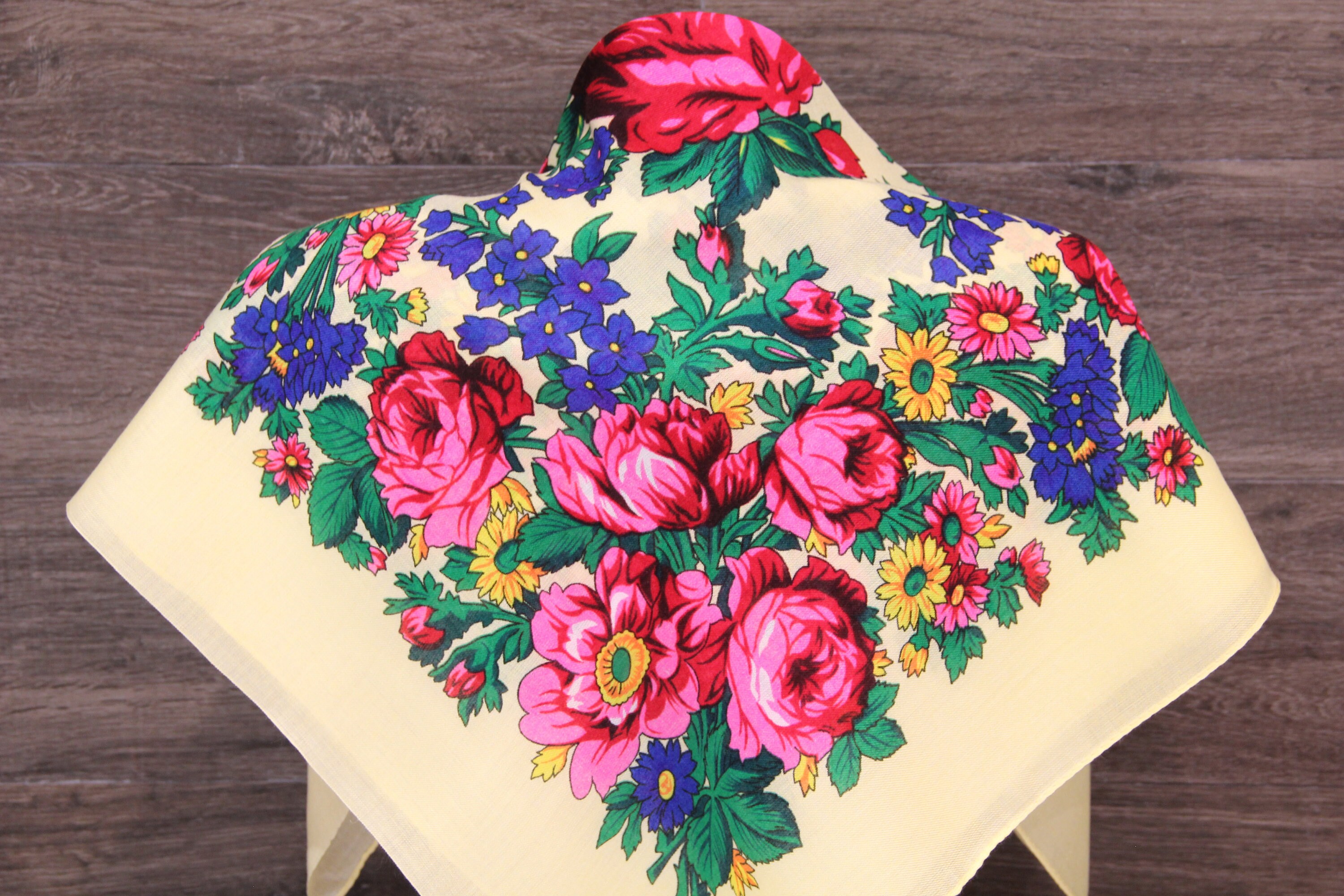 Ukrainianscarf Slavic Babushka Floral Scarf Ethnic Folk Shawl Modern ...