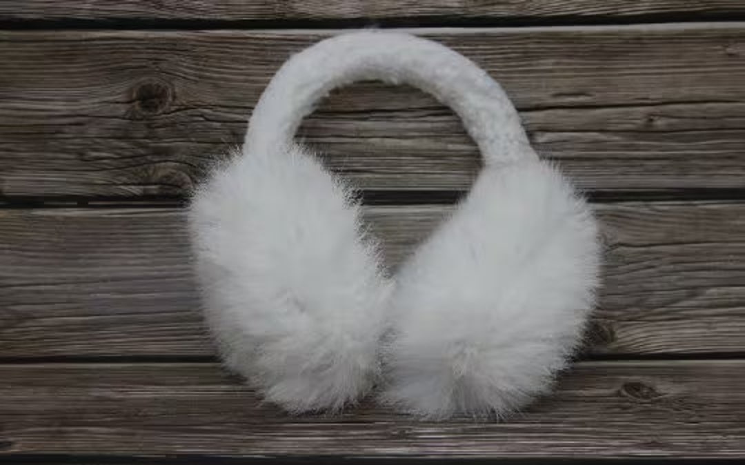 Winter Rabbit Fur Earmuffs, Rabbit Fur Сream Color, Handcrafted ...