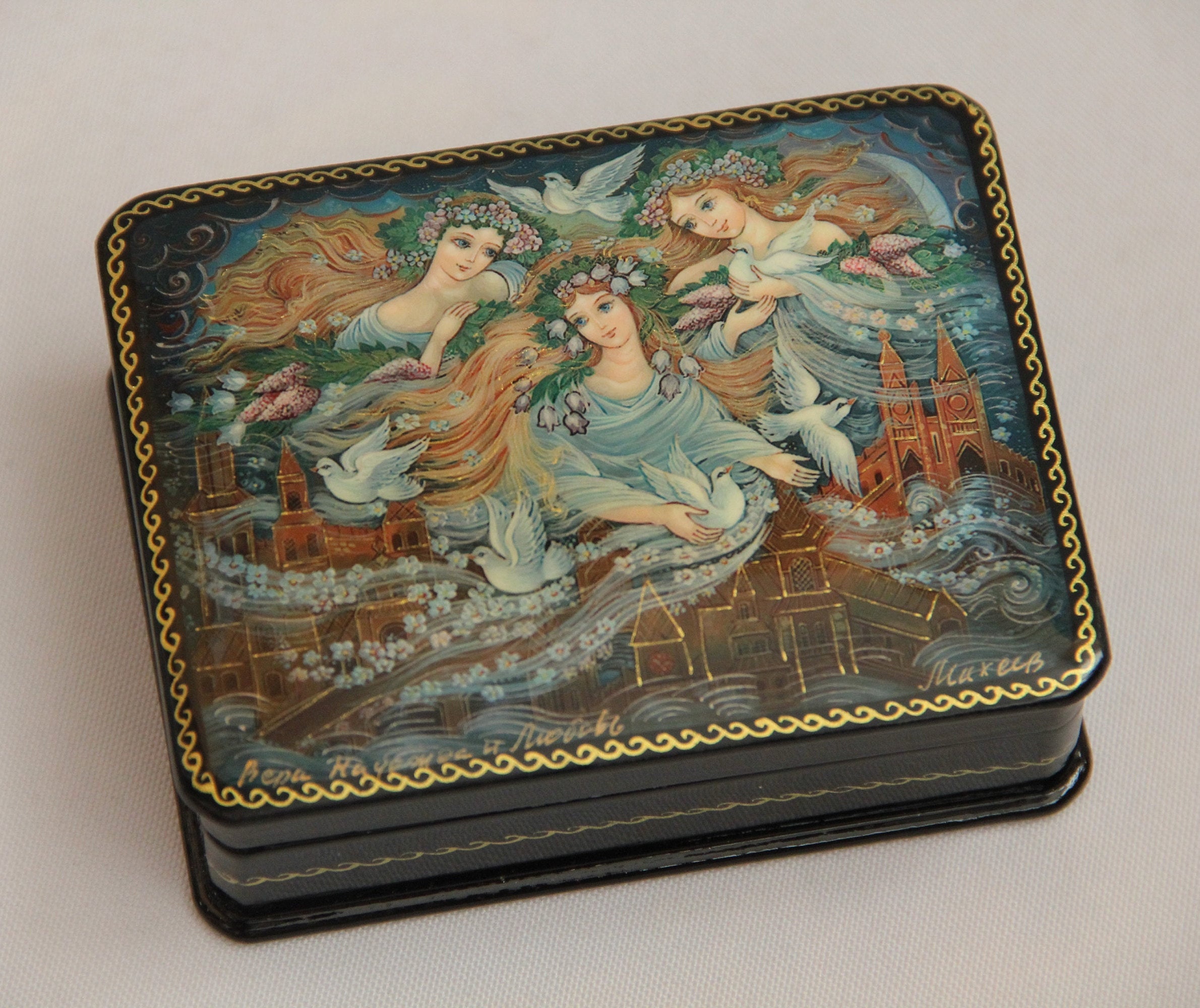 Ukrainian Lacquer Box Palekh Art Painting School Fairy Tale - Etsy