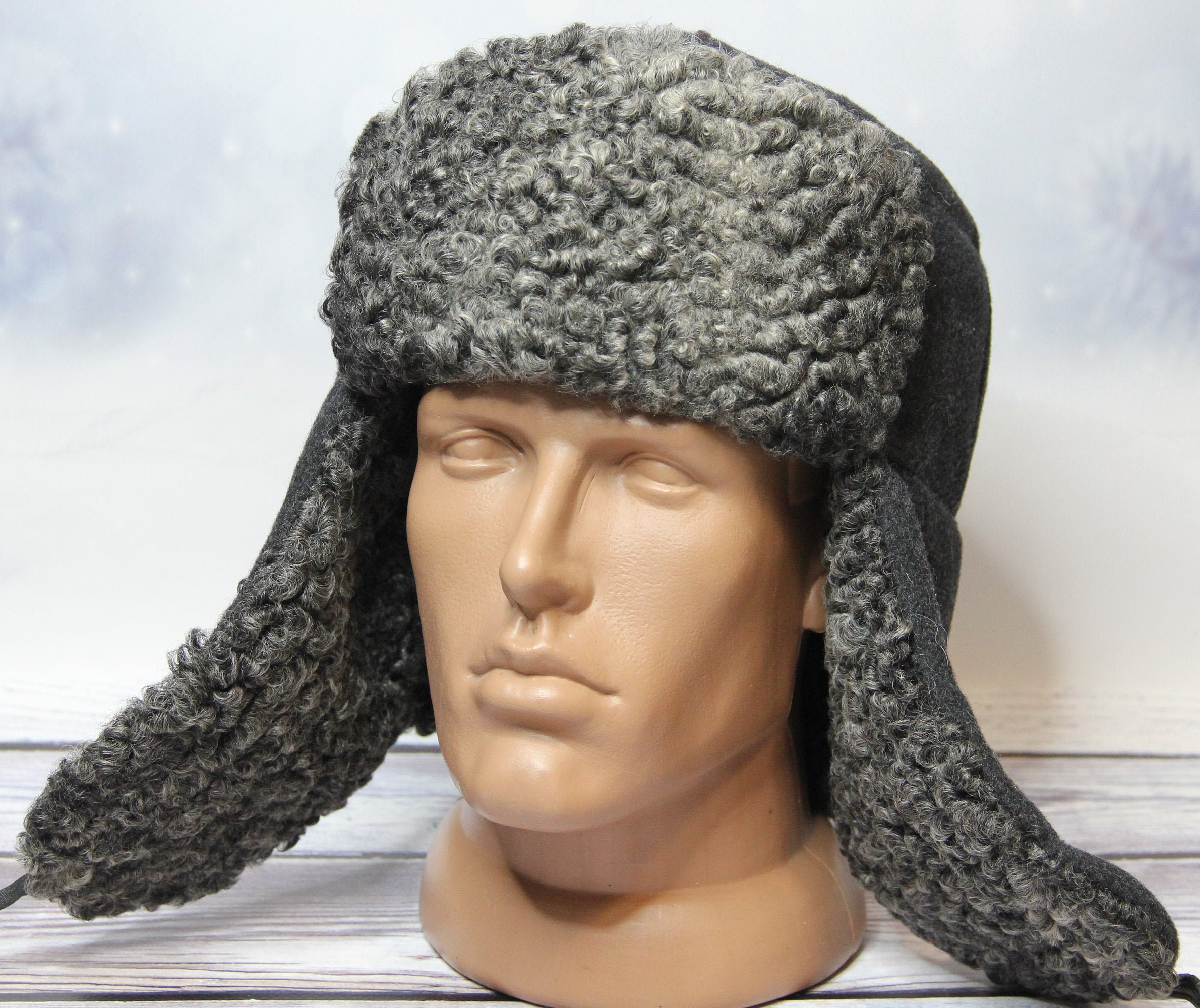 Winter Karakul Fur Hat Natural Ushanka Hat Russian Winter Fur - Etsy