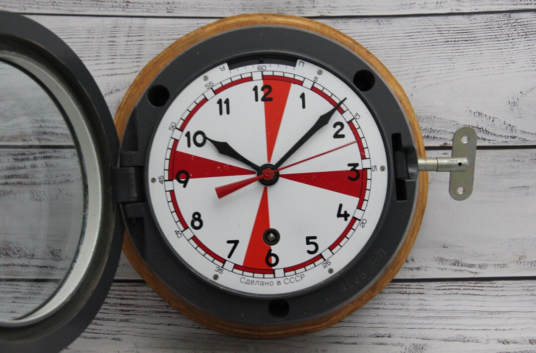 Rare Original Soviet Mechanical Cabin Clock 3Q-1971 Ship Submarine ...