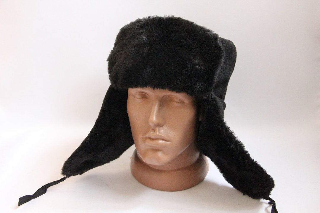 Vintage Winter Faux Fur Hat Soviet Army Design Ushanka Hat - Etsy